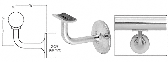 C.R. Laurence CRL Polished Stainless Concealed Surface Mounted Hand ...