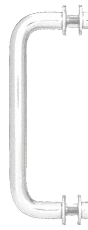 C.R. Laurence CRL Chrome 8" Single-Sided Solid Brass 3/4" Diameter Pull Handle with Metal ...